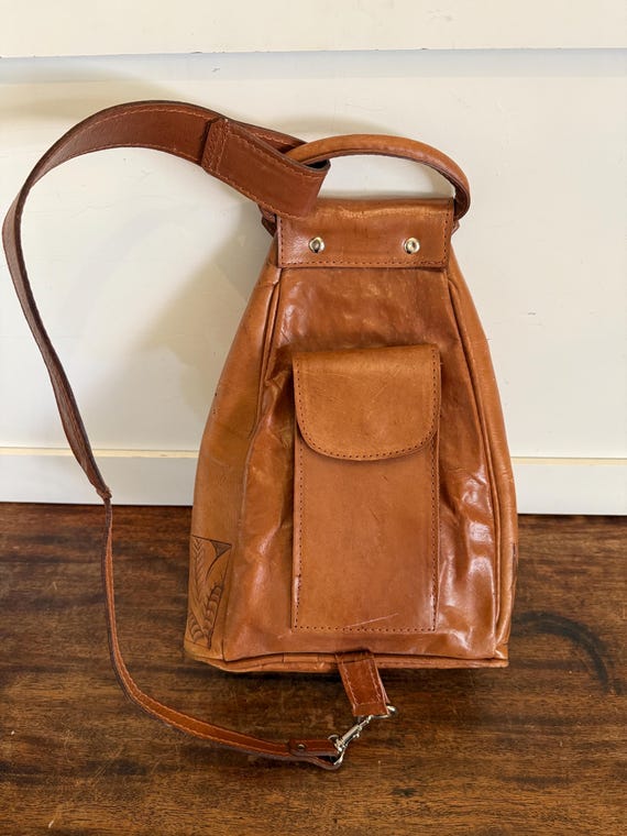 Vintage Force Ten Leather Sling Backpack – Hand-Toole… - Gem