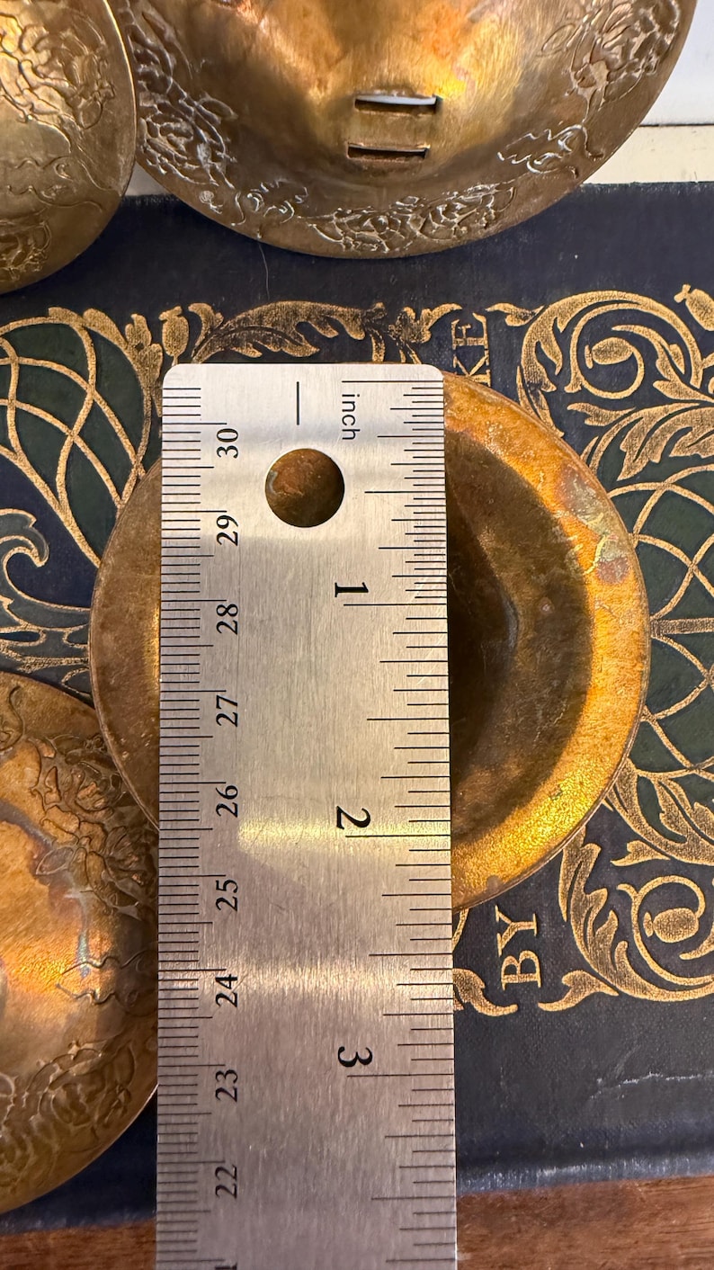 Vintage Brass Finger Cymbals (set of 4) - Floral Repousse Belly Dance ...