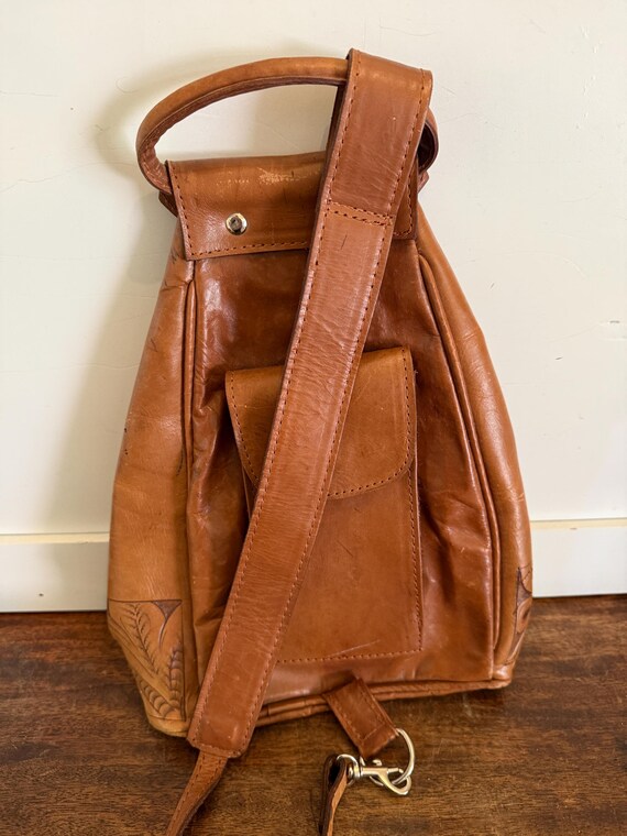 Vintage Force Ten Leather Sling Backpack – Hand-Toole… - Gem