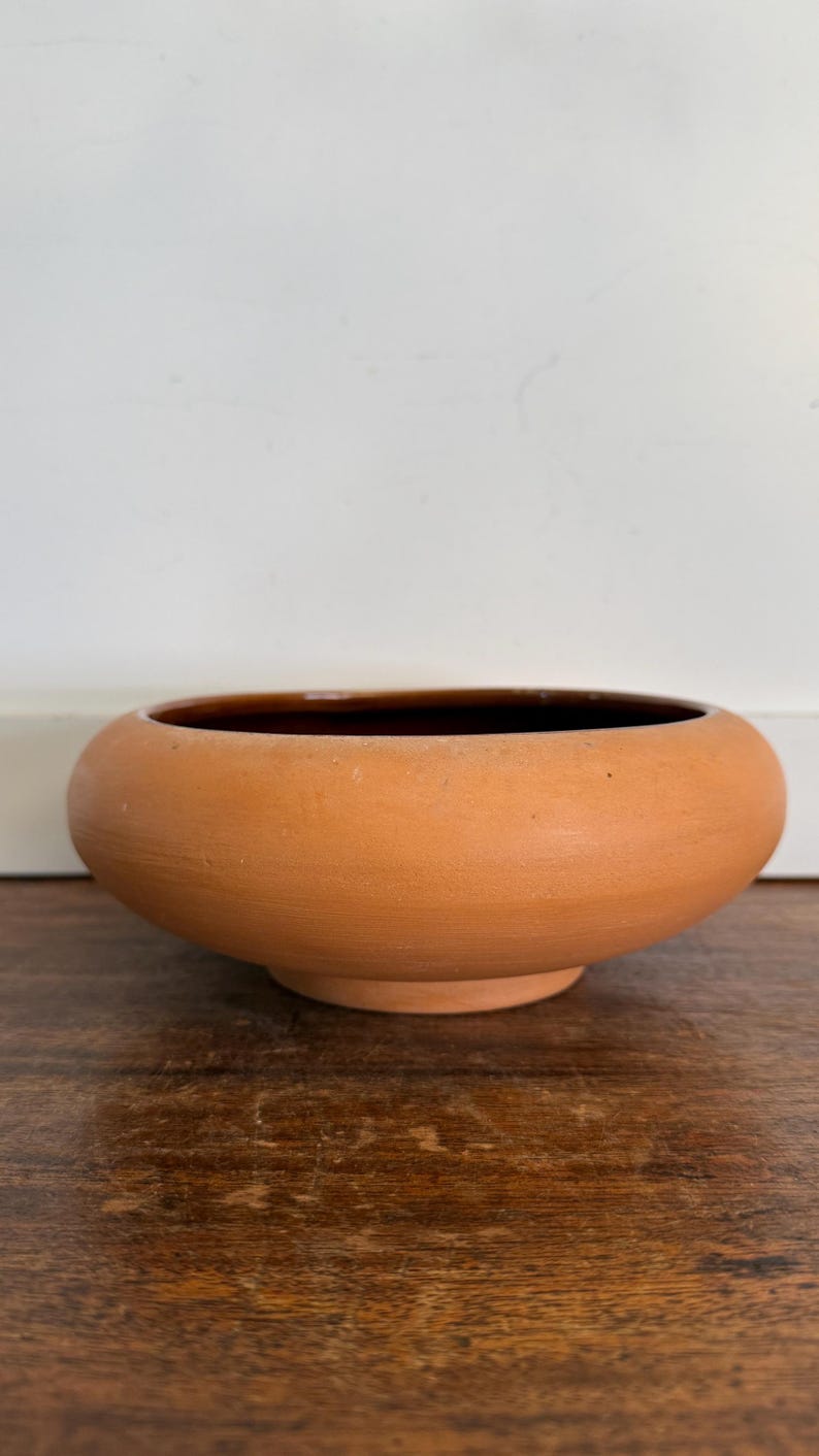 Vintage Frankoma Pottery Bowl | Mid Century Brown Glaze Stoneware - Etsy