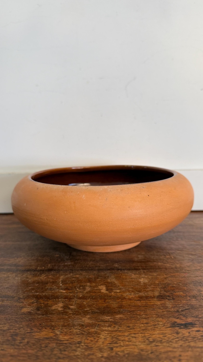 Vintage Frankoma Pottery Bowl | Mid Century Brown Glaze Stoneware - Etsy