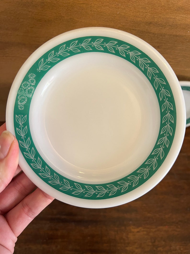 Vintage Pyrex Turquoise Laurel Leaf Banded Pyrex Restaurant Ware Saucers, C. 1960's -1970's - Etsy