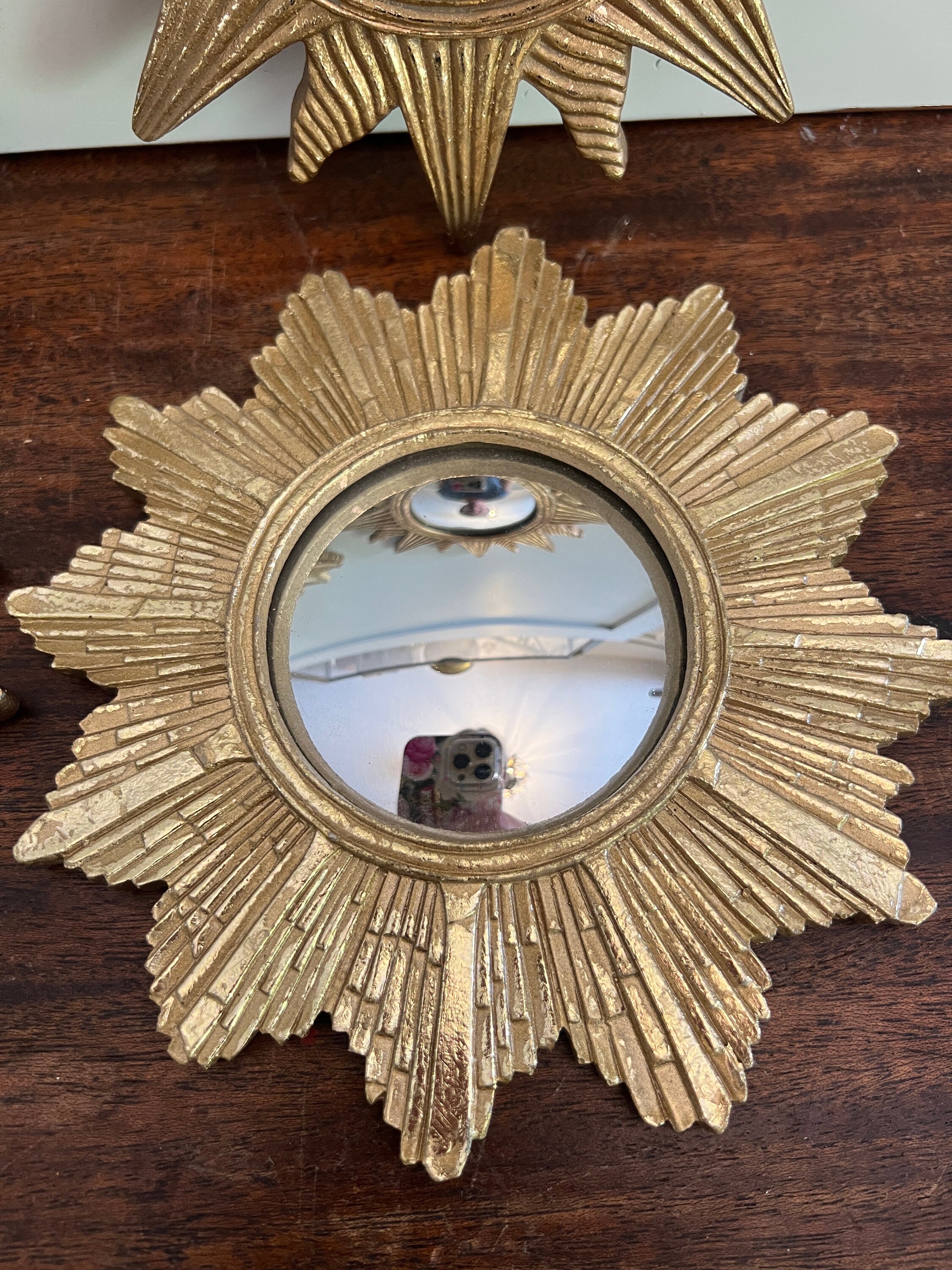 Four Small Convex MCM Gold Sunburst Mirrors Two Different Styles - Etsy