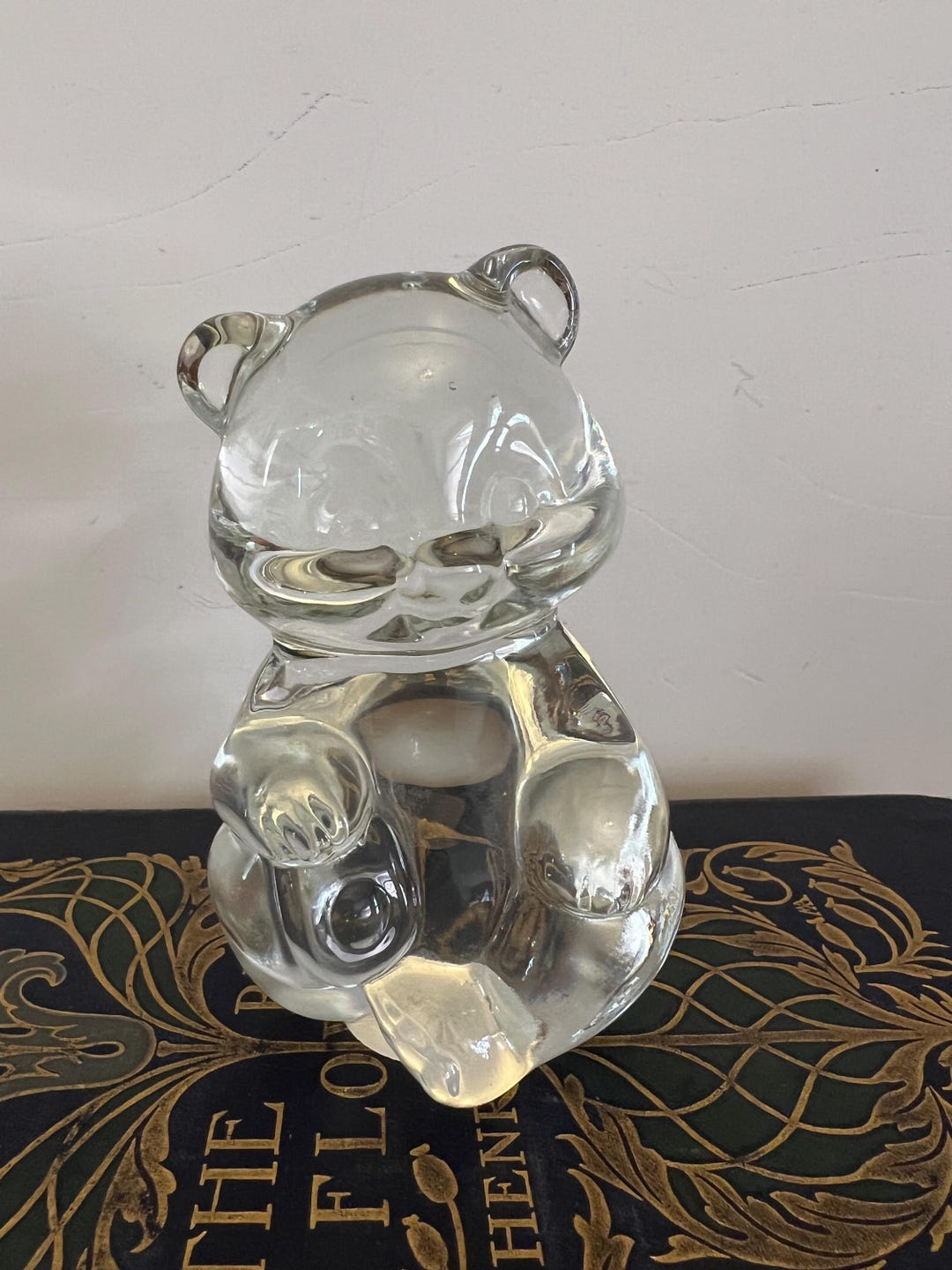Vintage Fenton Clear Glass Bear Figurine - Etsy