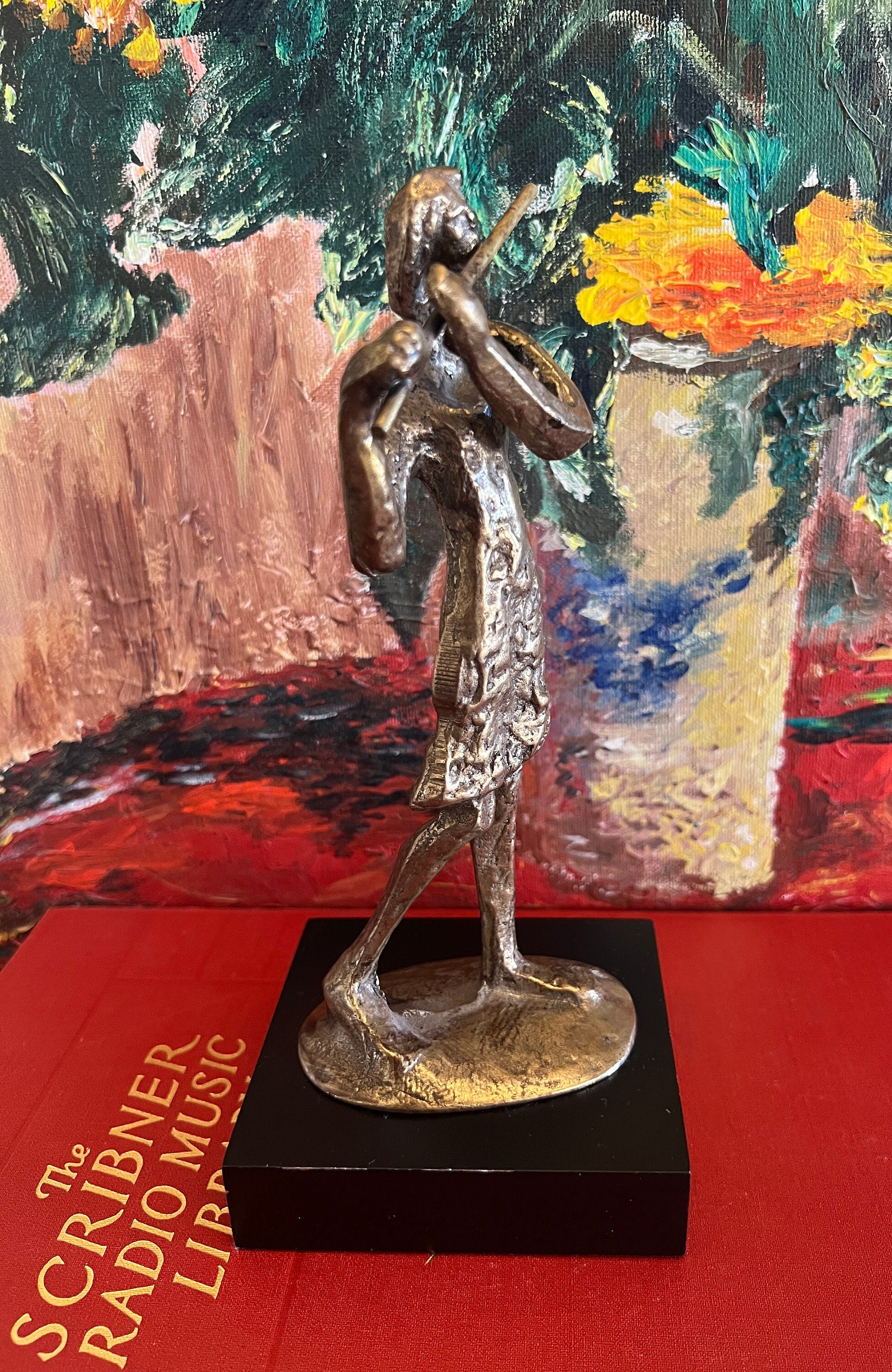 Brass Woman Brutalist Sculpture Flutist Figure Musician Abstract Art ...
