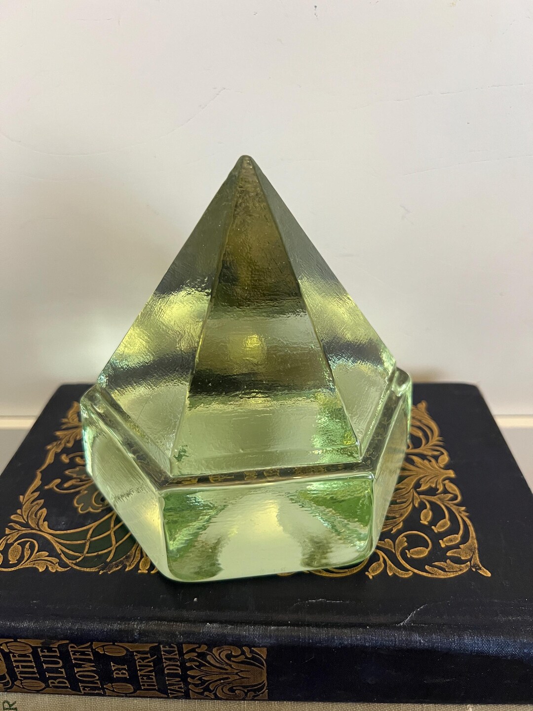 Antique Green Glass Nautical Ship Deck Prism Pyramid Hexagonal ...