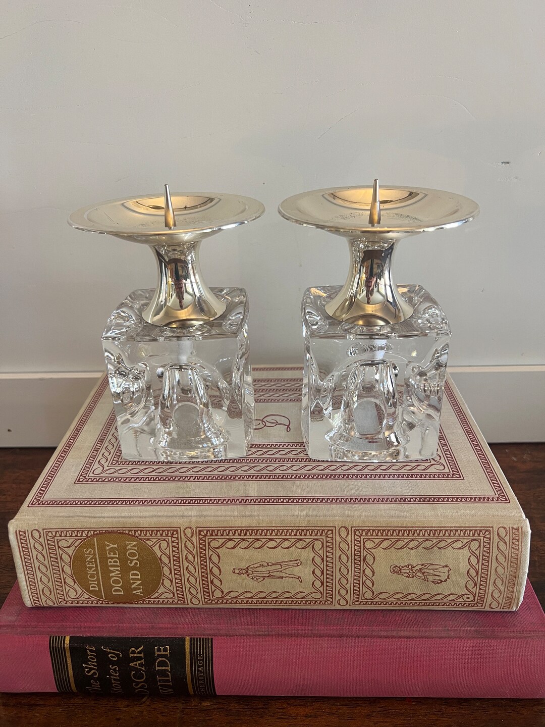Rudolfova Hut Glass Op-art Candle Holders by Rudolf Jurnikl, Sklo Union ...