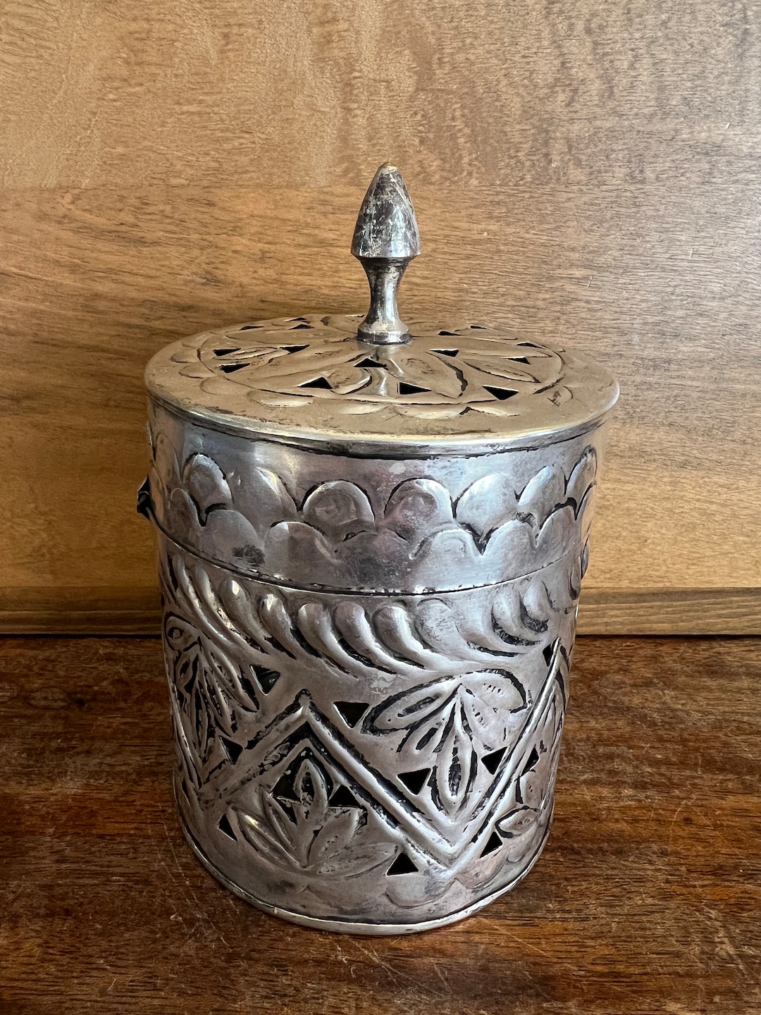 Incense Burner Silver Metal Trinket Box Antique Filigree Boho Room ...