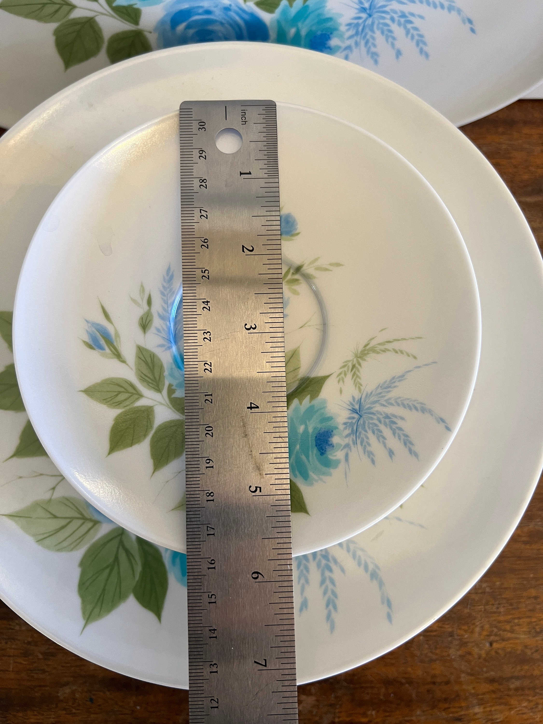 33pc Vintage TEXAS-WARE Melamine Dinnerware Blue Flowers Blue Floral ...