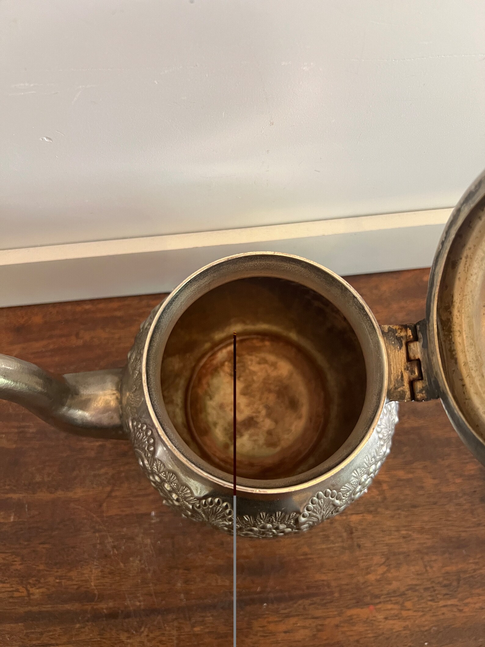 Vintage Moroccan Teapot: Handmade Silver Plated Alpaca, Engraved Floral ...