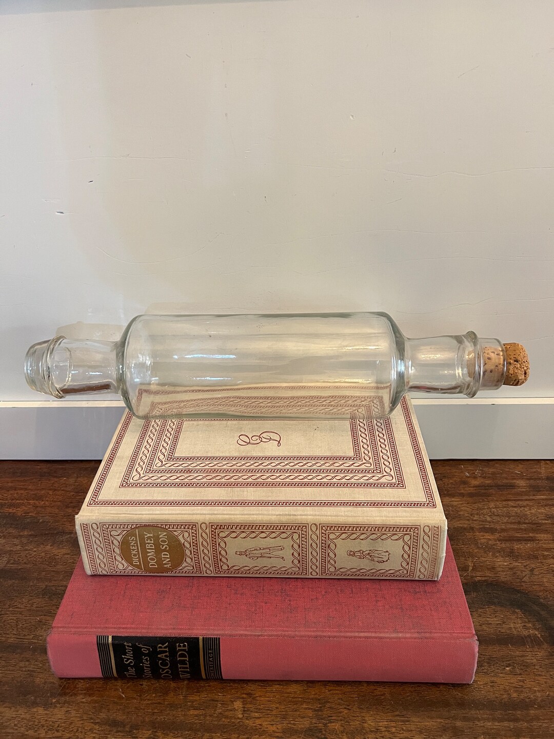 Vintage Clear GLASS ICE WATER Rolling Pin W/cork Stopper, 13.5" Long ...