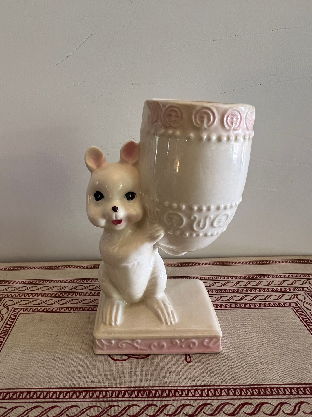 Darling Vintage Squirrel Toothpick Holder Ceramic Figurine Stamped ...