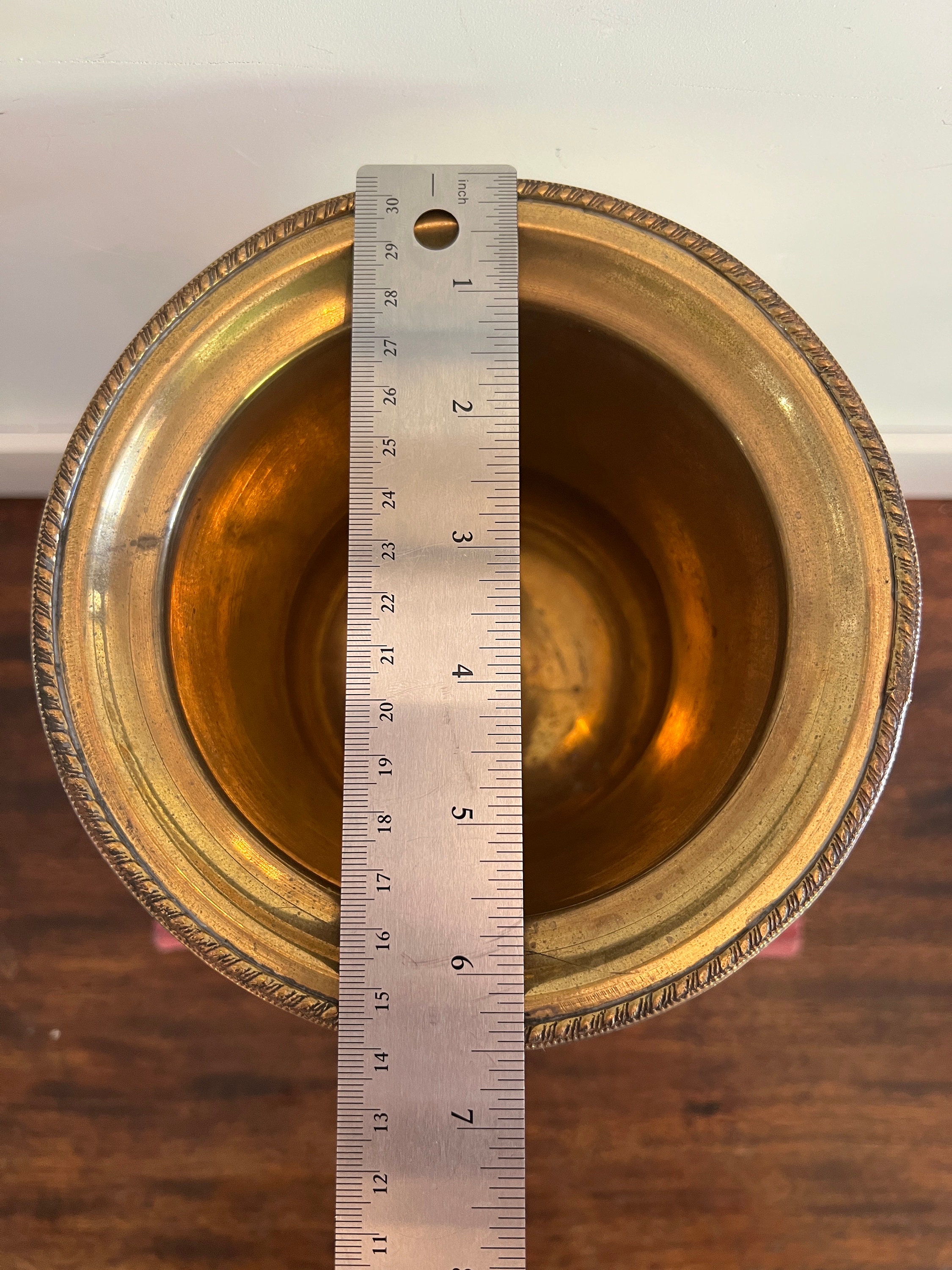 Vintage Brass Trophy Urn Champagne Bucket Double Handle Footed Pedestal ...