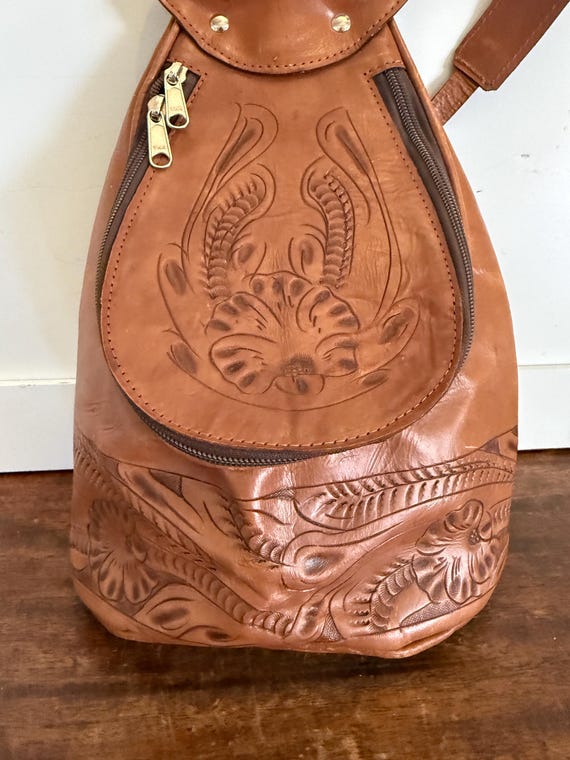 Vintage Force Ten Leather Sling Backpack – Hand-Toole… - Gem