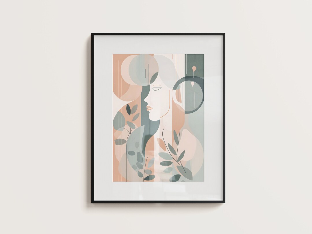 Minimalist Wall Art Featuring Simple Shapes, Lines and Pastel Colors ...