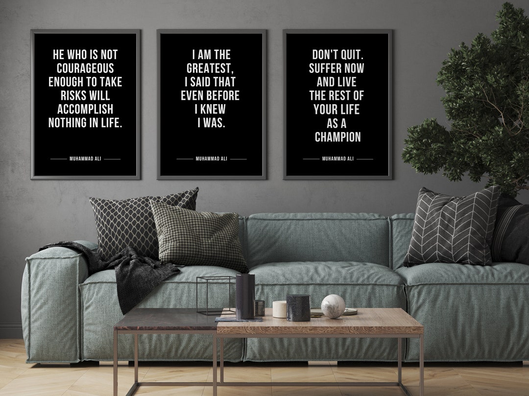 Muhammed Ali Motivational Posters, Set of 3 Muhammad Ali Quote Prints ...