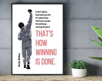 ROCKY BALBOA Famous Quote Poster Boxing, Gym, Fighting, Fighter, Boxer ...