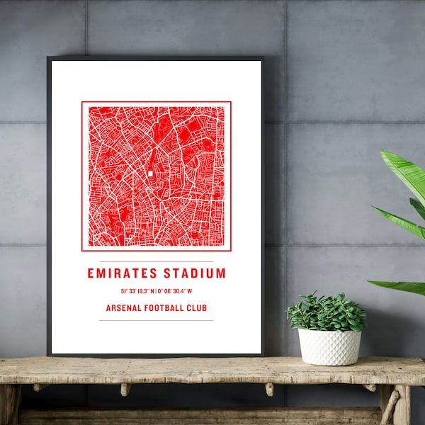 Arsenal Stadium Map Print - Etsy