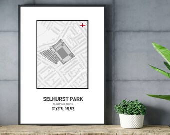 Crystal Palace FC Poster Selhurst Park Stadium A3 A2 A1 Print Zaha ...