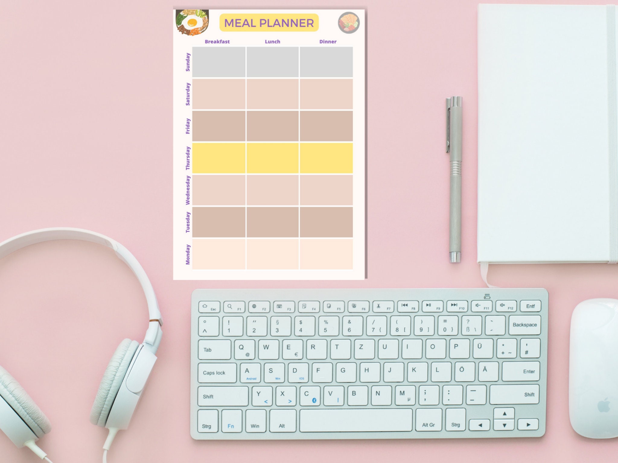 Weekly Meal Planner Plan Your Plate - Etsy