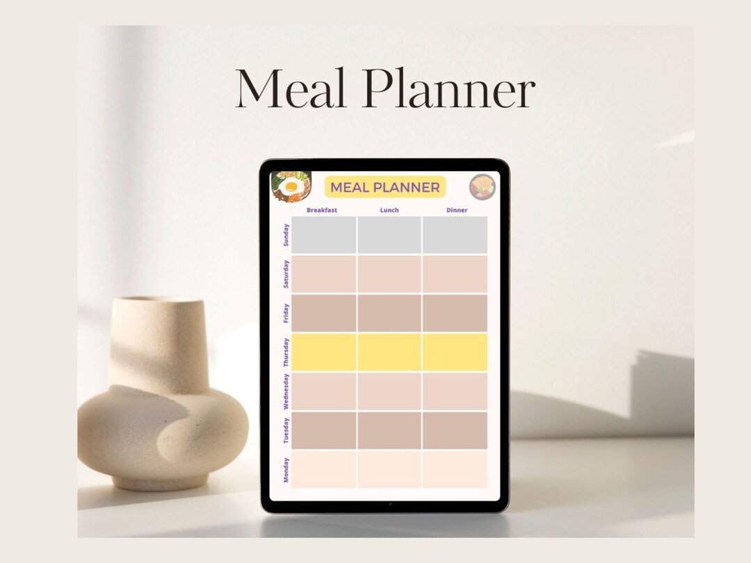 Weekly Meal Planner Plan Your Plate - Etsy