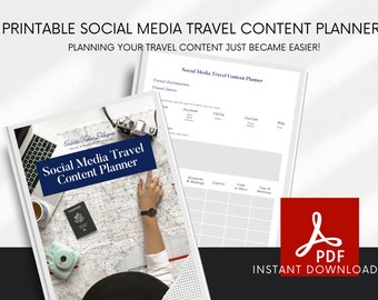 Social Media Travel Content Template for CANVA, Canva Planner, Editable ...