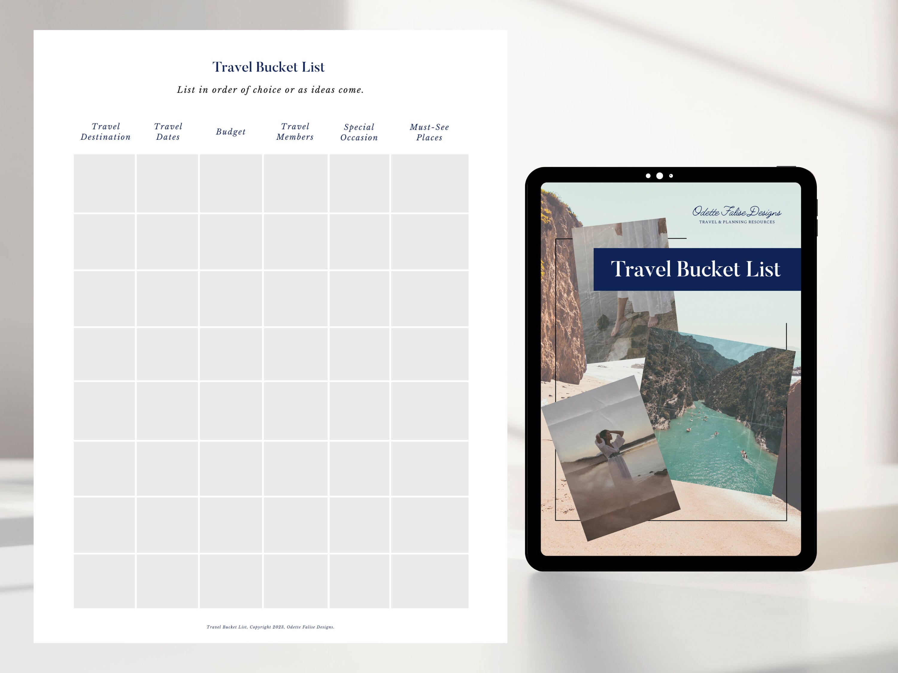 Printable Travel Bucket List Template, Canva List, Printable Template ...