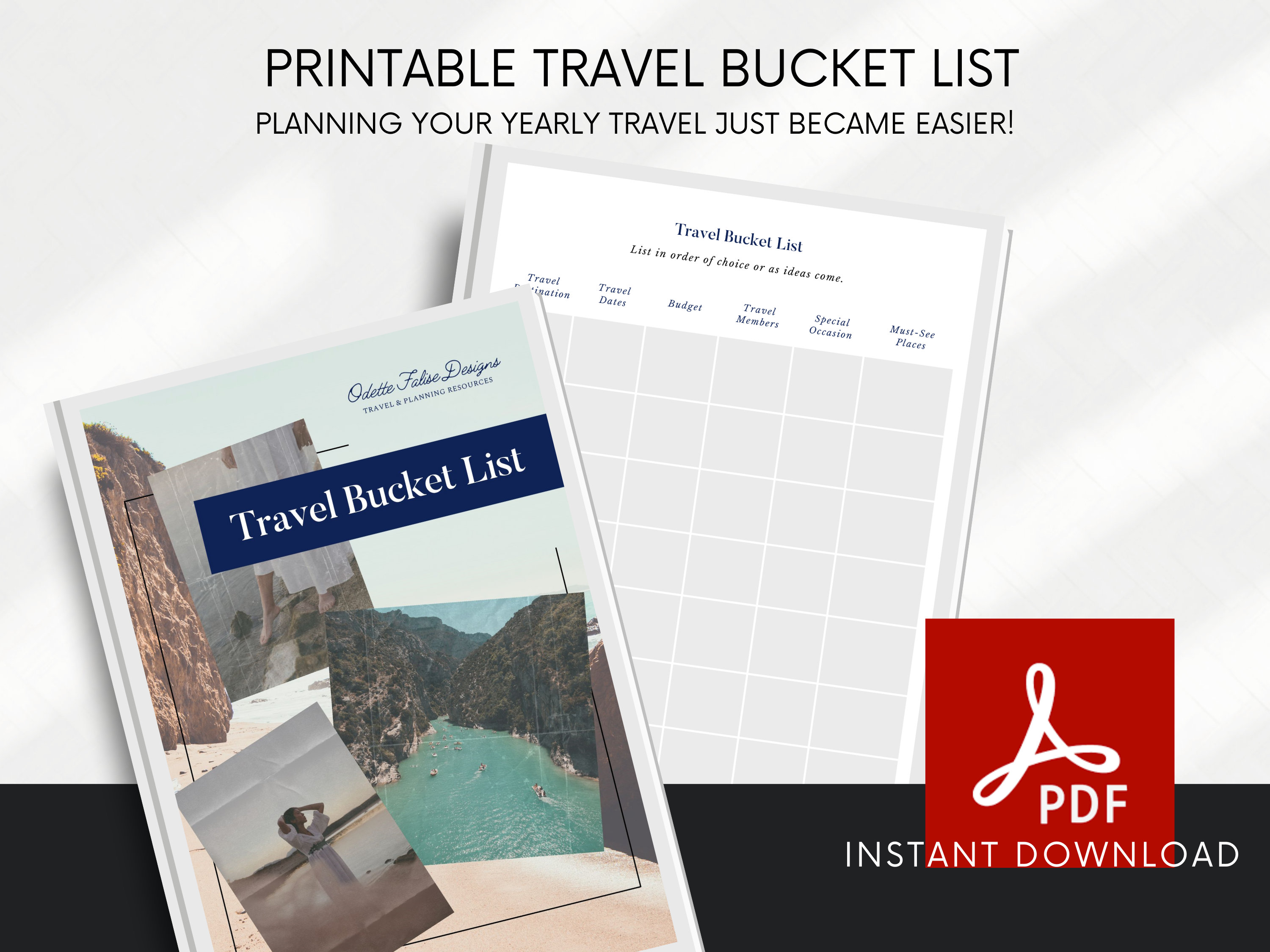 Printable Travel Bucket List Template, Canva List, Printable Template ...