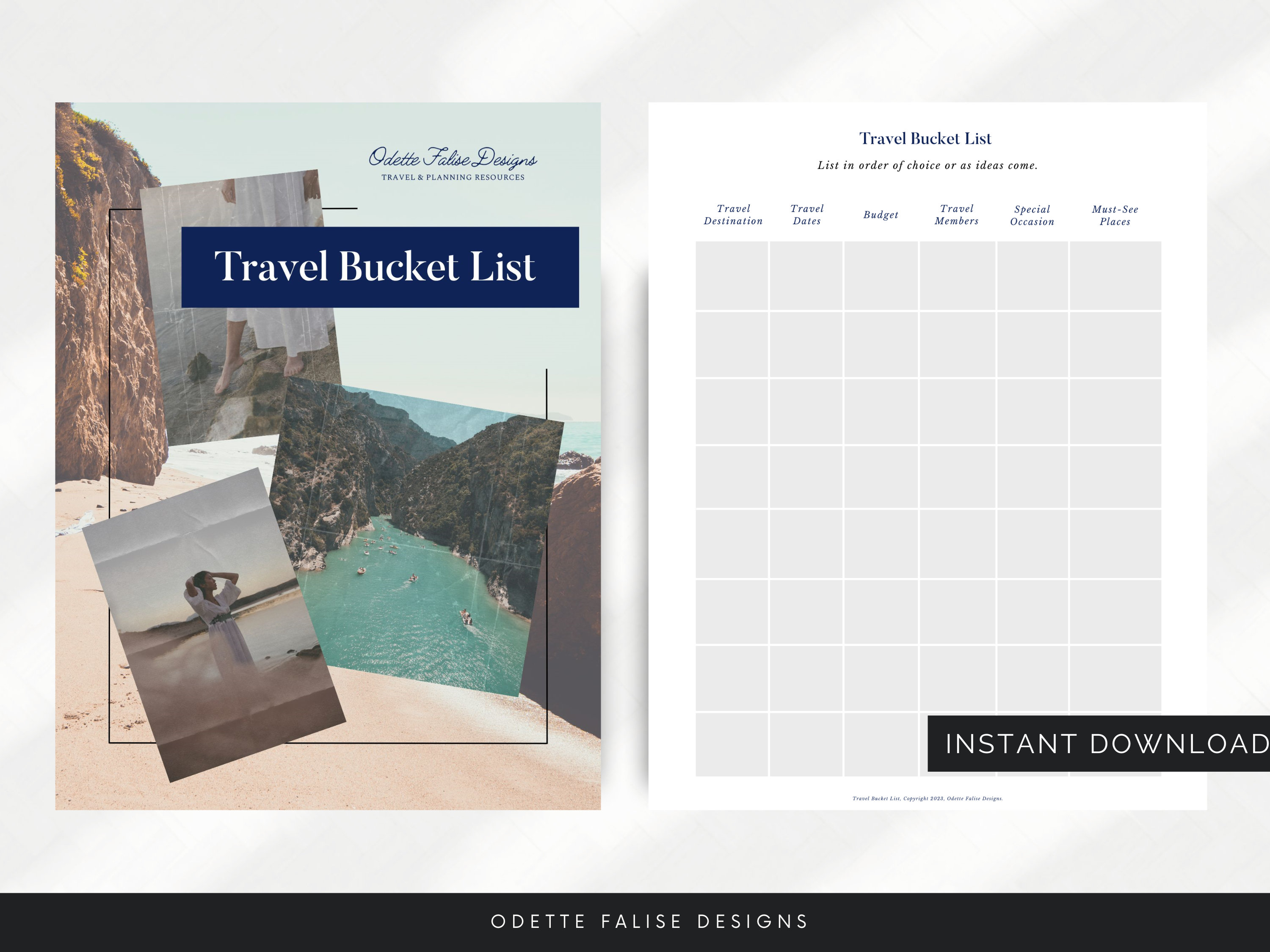 Printable Travel Bucket List Template, Canva List, Printable Template ...