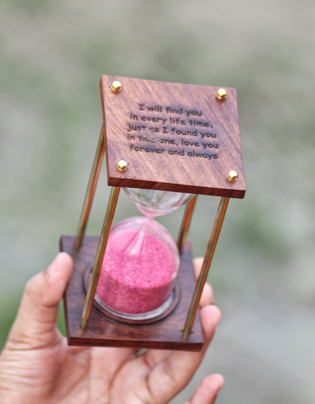 Personalized Wooden Fillable Hourglass, Vintage Ceremony, Unity Sand ...