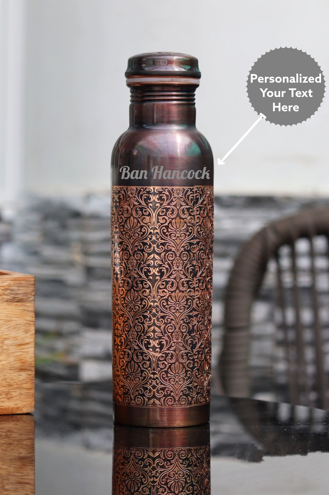 Personalized Copper Water Bottle, Custom Engraved Water Bottle ...