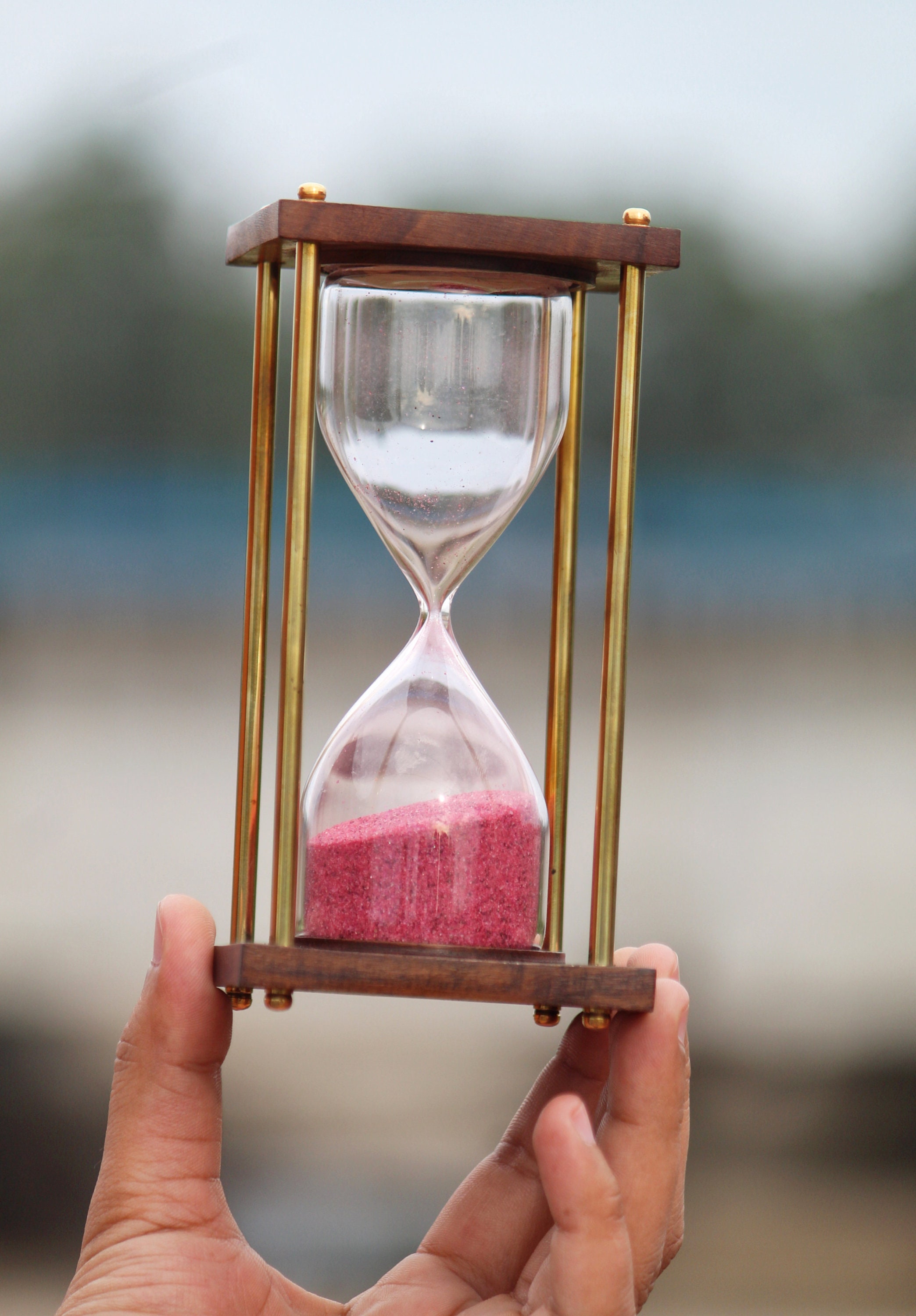 Personalized Wooden Fillable Hourglass, Vintage Ceremony, Unity Sand, Wedding Gift, Anniversary ...