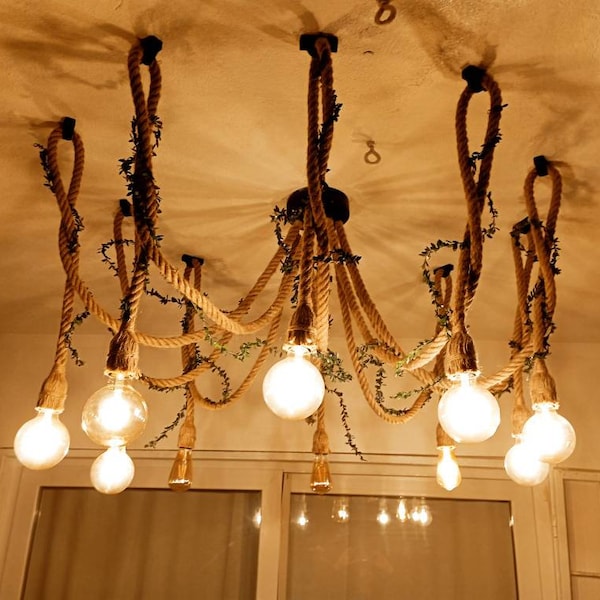 Rope Pendant Light - Etsy