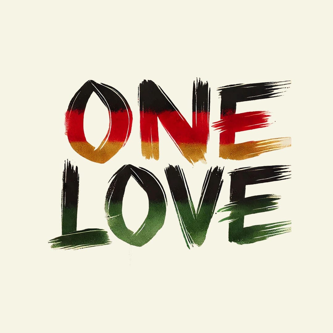 One Love PNG & JPG Digital Download - Red, Gold, Green, Black Design - Etsy