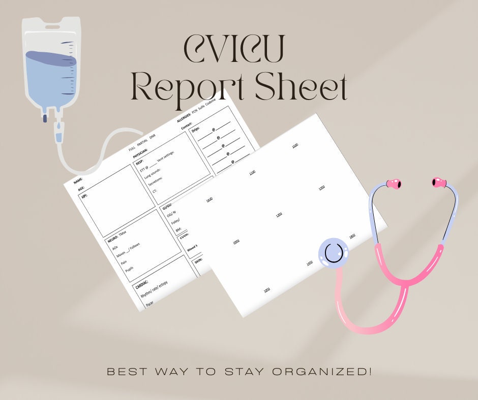 CVICU Report Sheet - Etsy