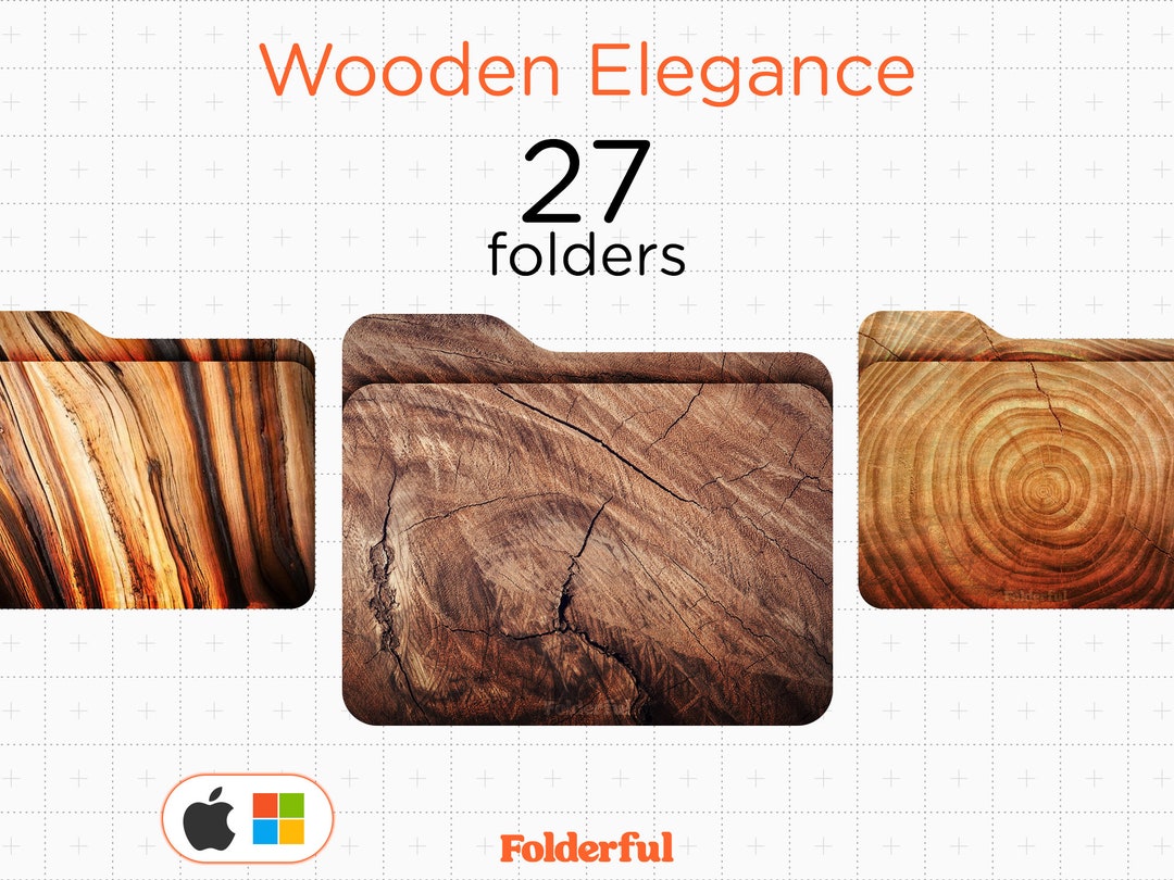 Wood Elegance / Mac Folder Icons, Desktop Icons, Macbook, Apple, Macos ...