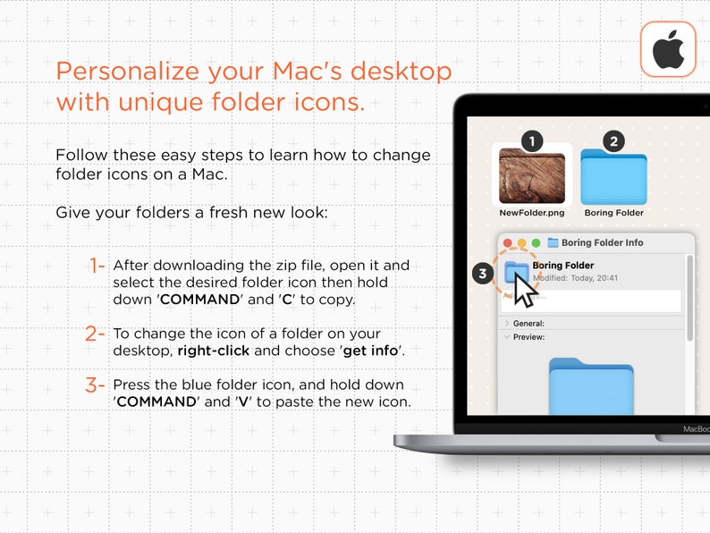 Wood Elegance / Mac Folder Icons, Desktop Icons, Macbook, Apple, Macos ...