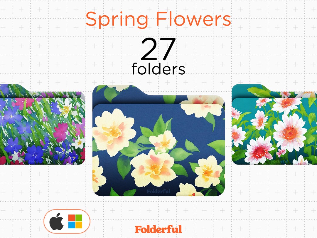 Spring Flowers / Mac Folder Icons, Desktop Icons, Apple, Macos, Windows ...
