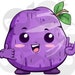 Cute Purple Yam Clipart, Smiling Cartoon Ube With Leaves Digital ...