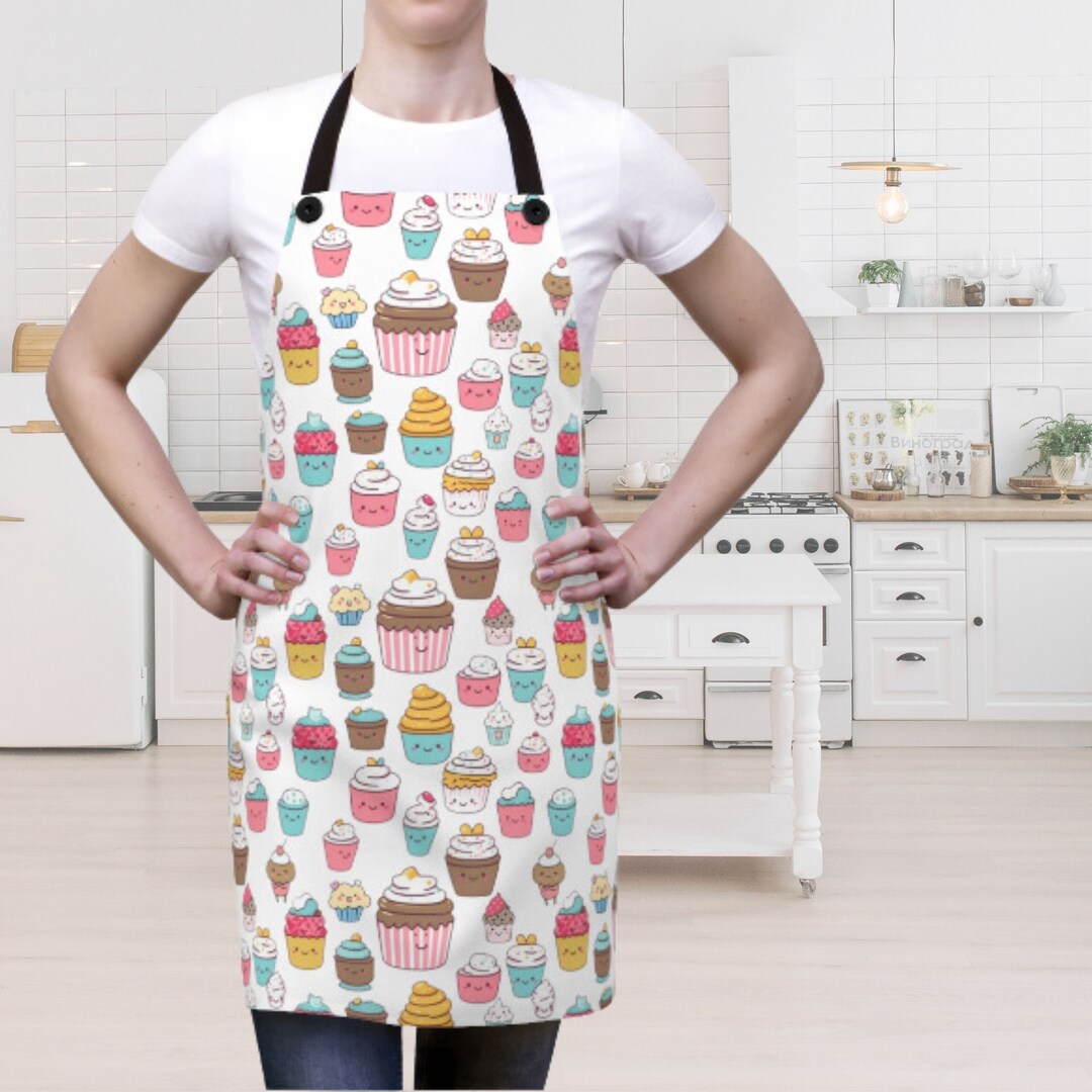 Cupcake Apron, Kawaii Cupcakes Apron for Cooking, Fun Baking Apparel ...