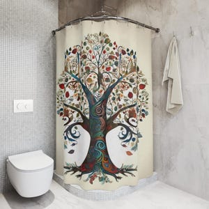 Tree of Life Shower Curtain, Colorful Earthly Decor for Bathroom ...