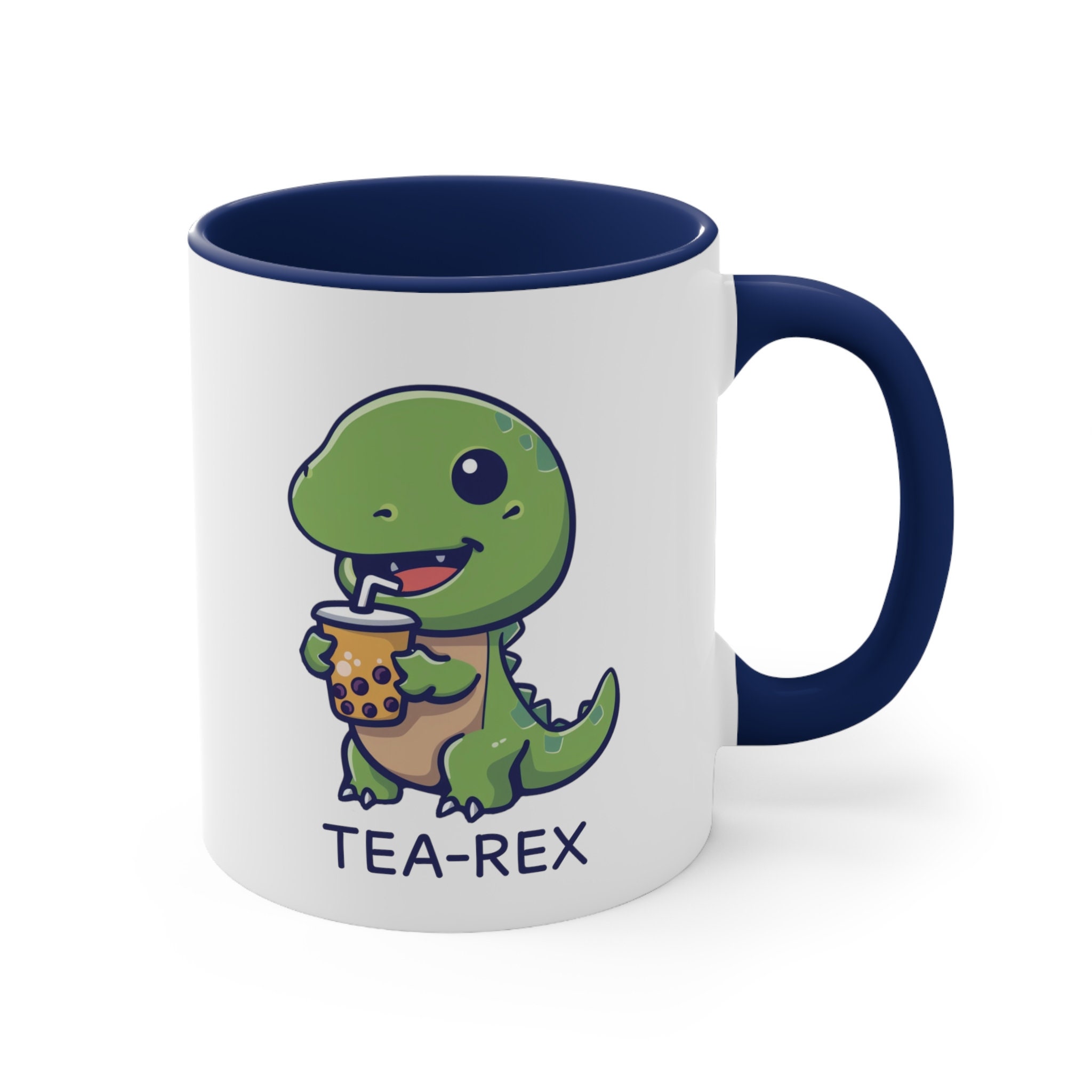 Tea-rex Accent Mug, Cute Dino Milk Tea Cup, Gift for T-rex or Dinosaur ...