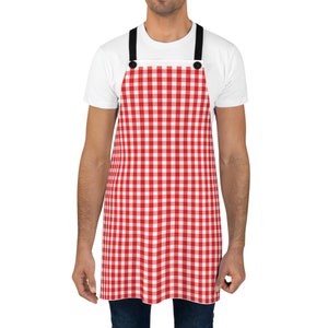 Classic Red Gingham Apron With Detachable Straps, Gift for Cook, Gift ...