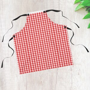 Classic Red Gingham Apron With Detachable Straps, Gift for Cook, Gift ...