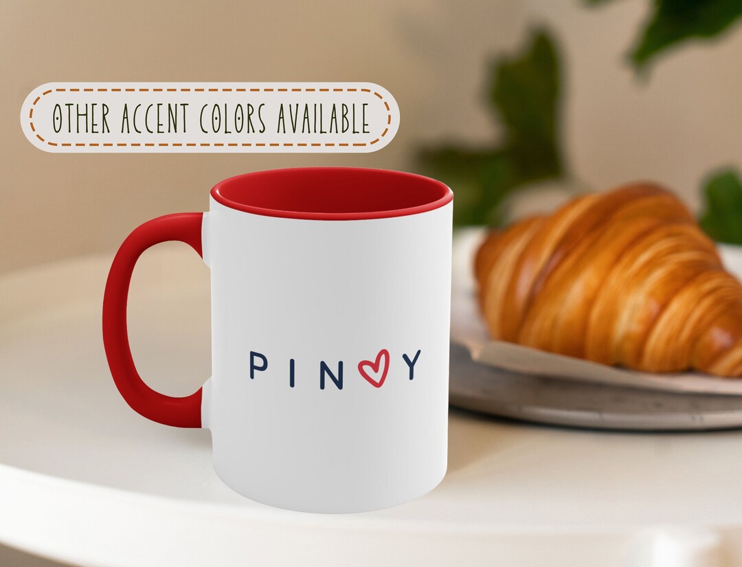 Pinoy Heart Accent Mug, Filipino Pride Coffee Cup, Spread the Love for ...