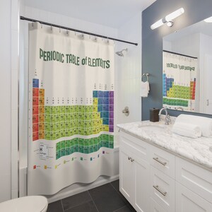 Periodic Table Shower Curtain, Colorful Chemistry Tool for Chemical ...