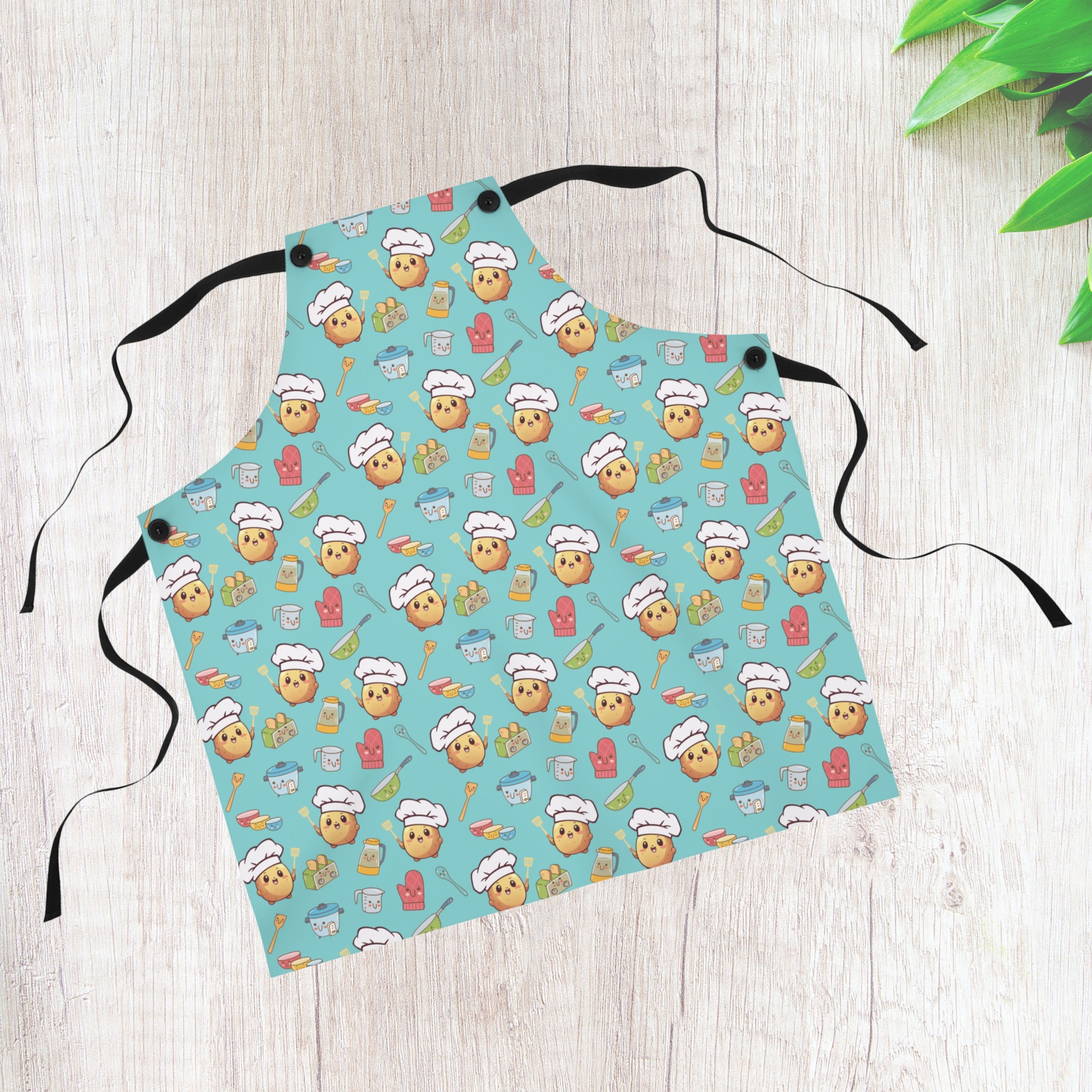 Chef Potato Apron With Detachable Straps, Kawaii Tater Among Smiley ...