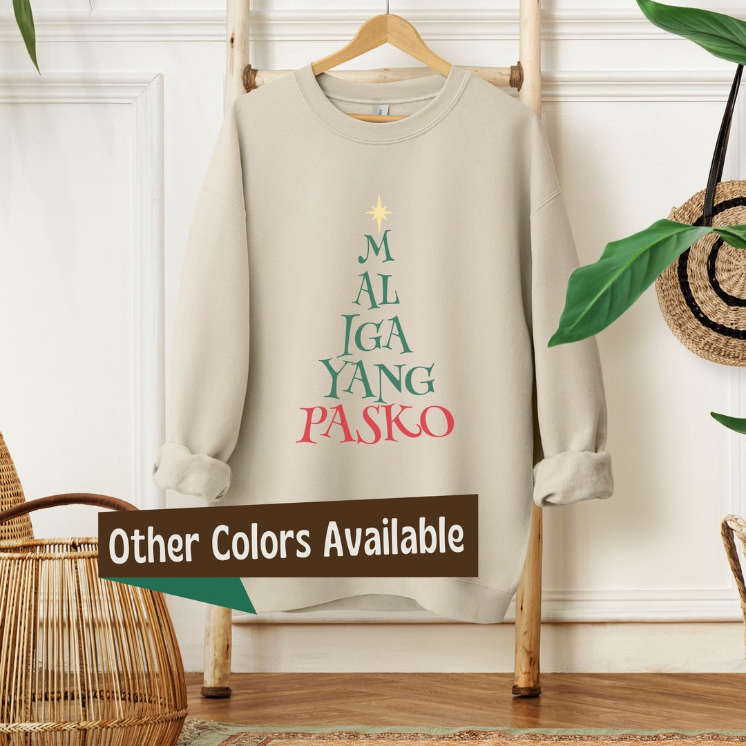 Maligayang Pasko Christmas Tree Sweatshirt Festive Holiday Merry Xmas ...
