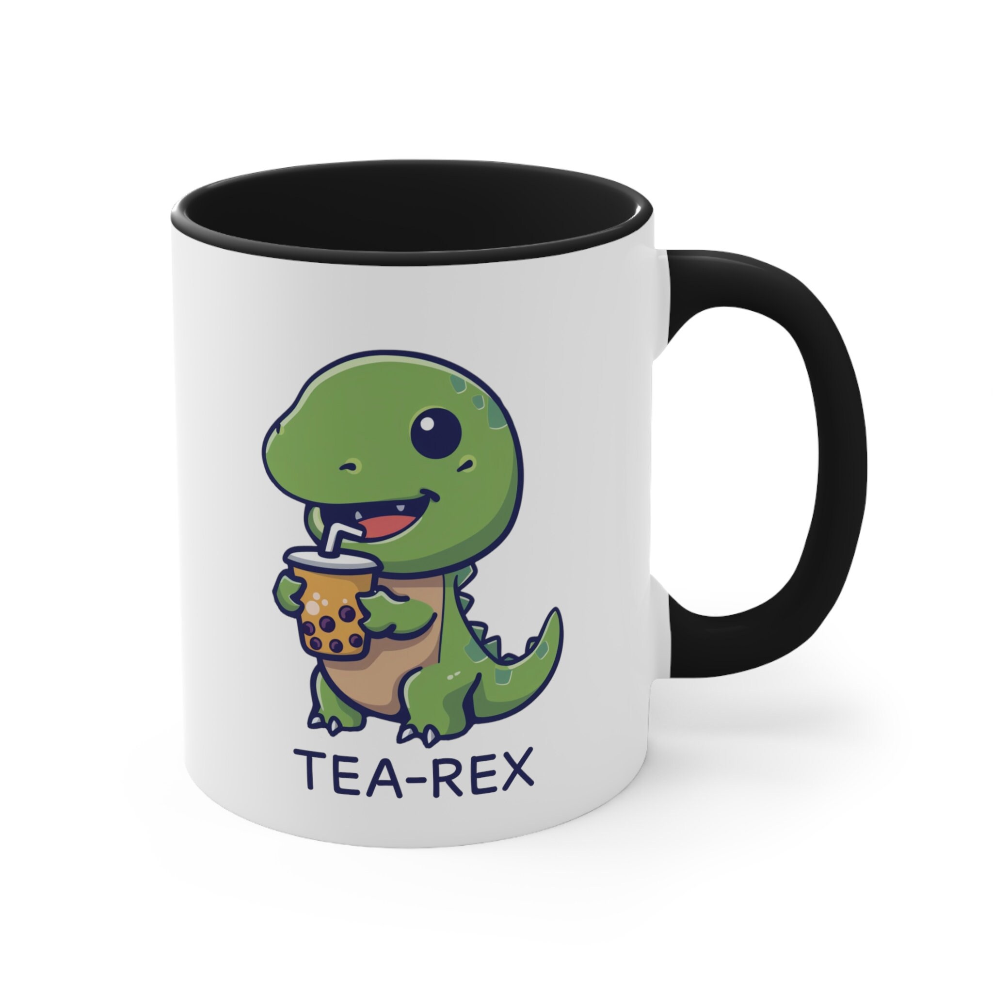 Tea-rex Accent Mug, Cute Dino Milk Tea Cup, Gift for T-rex or Dinosaur ...
