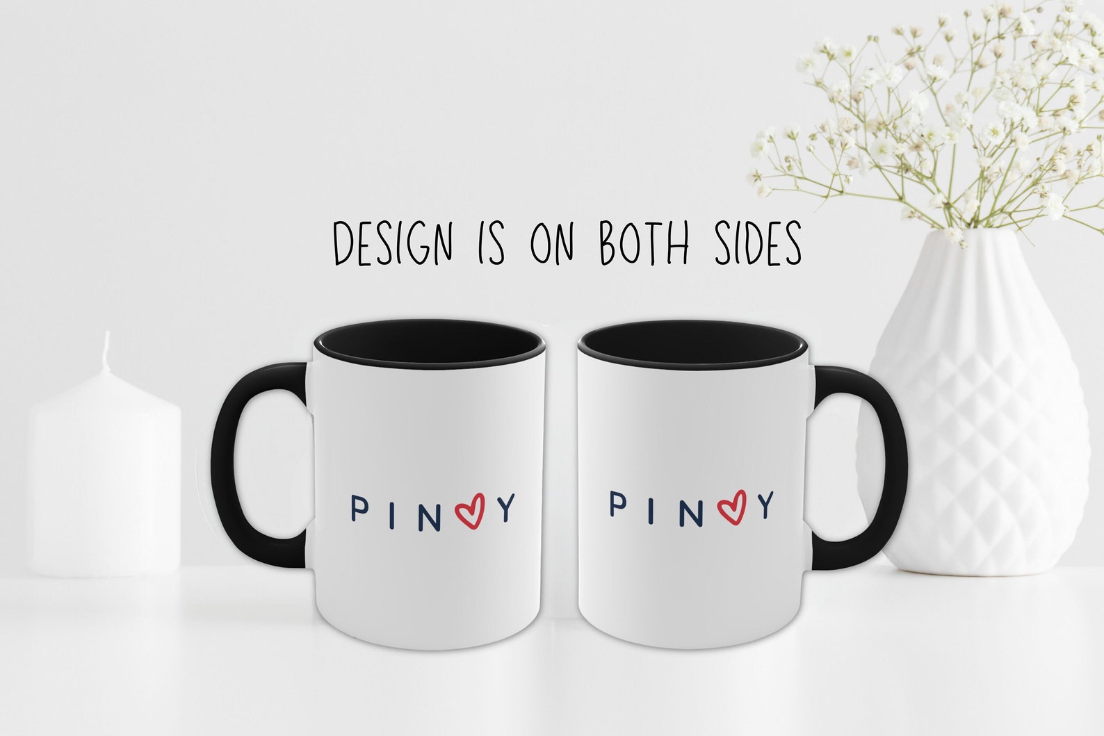 Pinoy Heart Accent Mug, Filipino Pride Coffee Cup, Spread the Love for ...